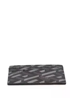 Versace 2010-2026 La Greca Coated Canvas Card Holder