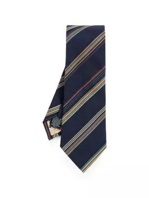 Paul Smith Artist Stripe Silk Tie - Blue