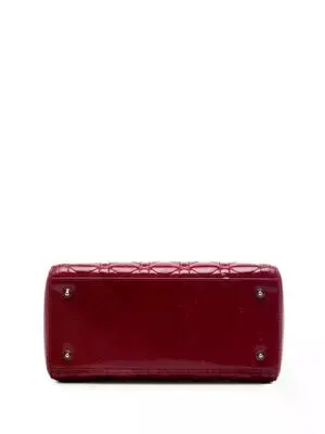 Dior 2012 Medium Patent Cannage Lady Satchel - Red