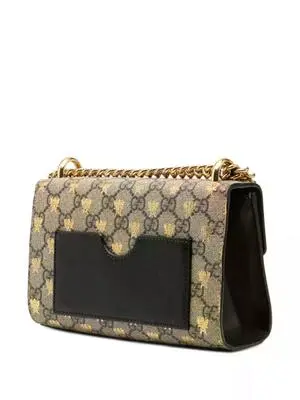 Gucci 2000-2015 Small Gg Supreme Bee Padlock Crossbody Bag - Neutrals