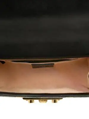 Gucci 2000-2015 Small Gg Supreme Bee Padlock Crossbody Bag - Neutrals