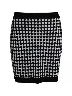 Balmain Checked Pencil Skirt - Black