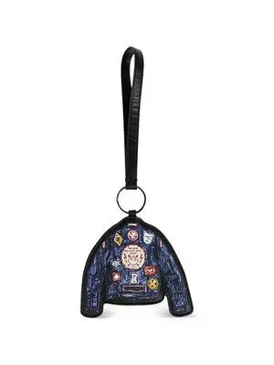 Dsquared2 Jacket-patch Leather Keyring - Blue