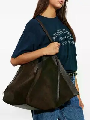 Yuzefi Large Wonton Leather Tote Bag - Brown