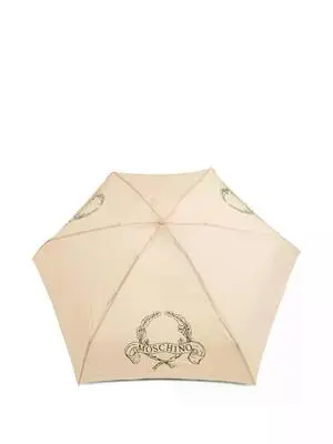 Moschino Logo-print Folding Umbrella - Neutrals