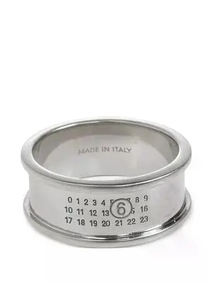 MAISON MARGIELA Logo-engraved Band Ring - Silver