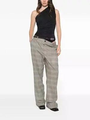 Patrizia Pepe Checked Oversized-waist Trousers