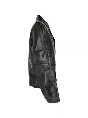 AMI Paris Single-breasted Leather Blazer