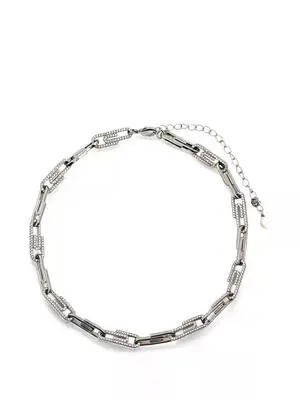 AMIE DUBAI Crystal-embellished Paperclip-link Necklace - Silver