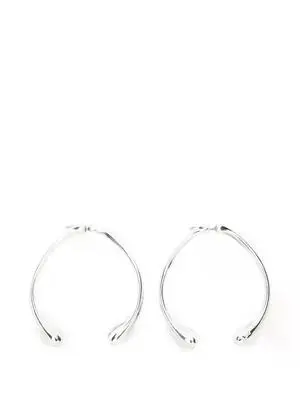 Patrizia Pepe Minimalist Open-hoop Earrings - Silver