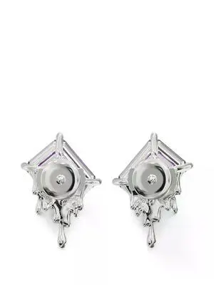 SAPFIRA Emerald-cut Drip-detail Earrings