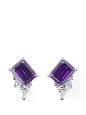 SAPFIRA Emerald-cut Drip-detail Earrings