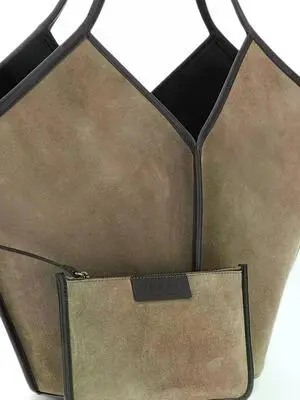 Hereu Calella Distressed-finish Geometric-handle Shoulder Bag