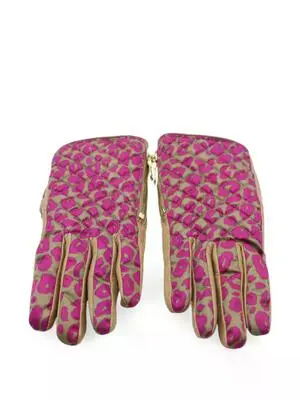 Mulberry Quilted Animal-print Gloves