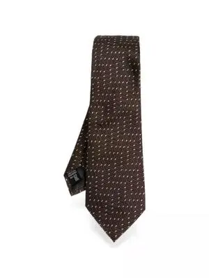 Giorgio Armani Patterned Pointed Tie - Brown