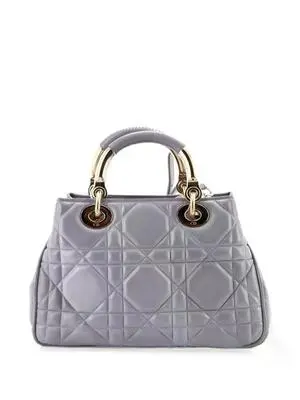 Dior Lady 95.22 Bag Cannage Embossed Leather Small Crossbody Bag - Grey