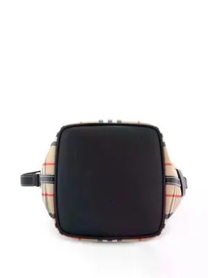 Burberry Ashby Vintage Check Canvas And Leather Mini Bucket Bag