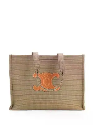 Celine Cabas Thais Fabric With Leather Large Tote Bag