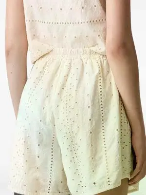 VICOLO Broderie-anglaise Elasticated-waist Shorts