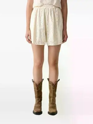 VICOLO Broderie Anglaise Shorts - Neutrals