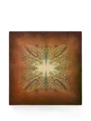Etro Wool And Silk Scarf With Faded Floral Paisley Motif - Brown