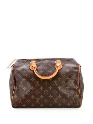 LOUIS VUITTON Speedy Handbag Monogram Canvas 30 Satchel - Brown
