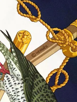 Hermès 2000-2026 Les Oiseaux Du Roy Silk Scarf 90 Scarves