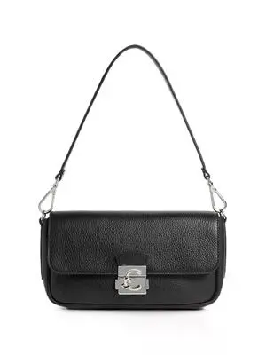 COCCINELLE C-me Grainy Leather Medium Shoulder Bag - Black