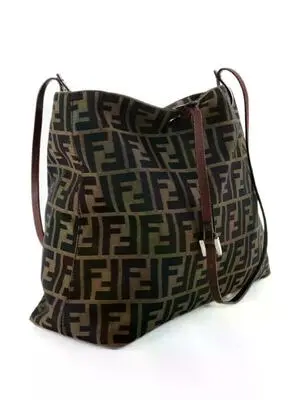 Fendi Vintage Open Zucca Canvas Large Tote Bag