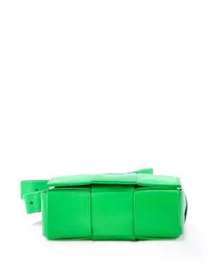 Bottega Veneta Cassette Maxi Intrecciato Leather Candy Crossbody Bag - Green