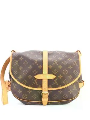 LOUIS VUITTON Saumur Handbag Monogram Canvas 30 Crossbody Bag - Brown