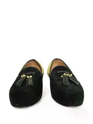 CHRISTIAN LOUBOUTIN Suede Embellished Tassel Loafers
