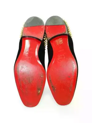 CHRISTIAN LOUBOUTIN Suede Embellished Tassel Loafers