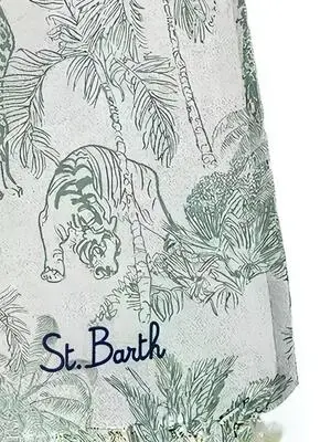 MC2 SAINT BARTH Animal-print Fringed Beach Towel