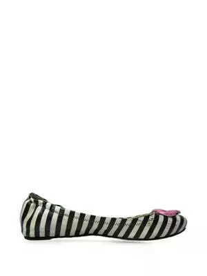 SOPHIA WEBSTER Miami Striped Leather Ballet Flats