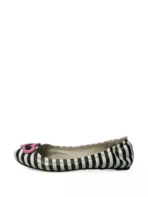 SOPHIA WEBSTER Miami Striped Leather Ballet Flats