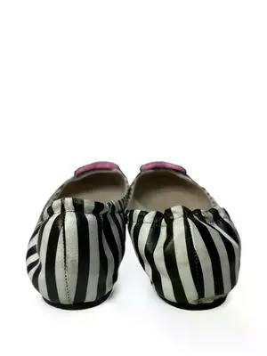 SOPHIA WEBSTER Miami Striped Leather Ballet Flats