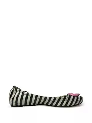 SOPHIA WEBSTER Miami Striped Leather Ballet Flats - Multicolour