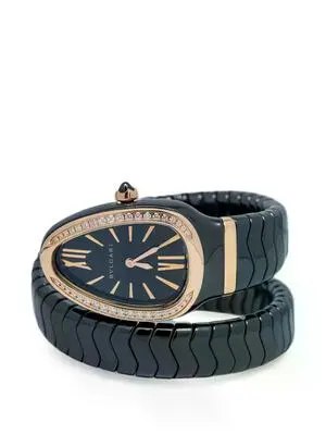 BVLGARI Serpenti Diamond 35mm Watch - Black