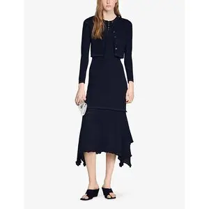 Sandro Slim-fit Pointelle Knitted Cardigan