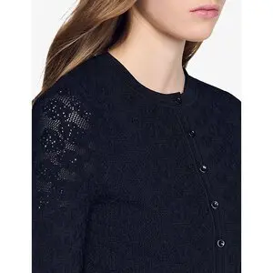 Sandro Slim-fit Pointelle Knitted Cardigan