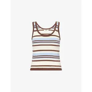 4TH & RECKLESS Amara Striped Cotton-blend Top