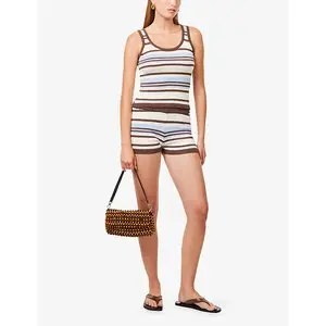 4TH & RECKLESS Amara Striped Cotton-blend Top
