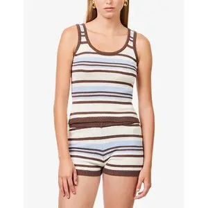 4TH & RECKLESS Amara Striped Cotton-blend Top