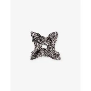 Sandro Floral-print Woven Scrunchie - Brown