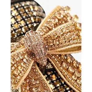 Kurt Geiger Bow Crystal Leather Loafers