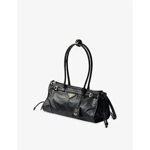 Prada Bonnie Medium Leather Handbag - Black