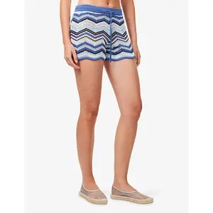 Devon Windsor Solene Chevron-stripe Knitted Shorts