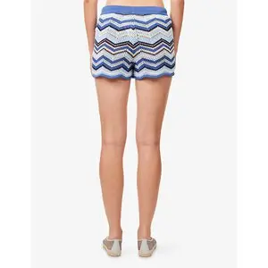 Devon Windsor Solene Chevron-stripe Knitted Shorts