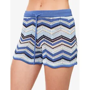 Devon Windsor Solene Chevron-stripe Knitted Shorts